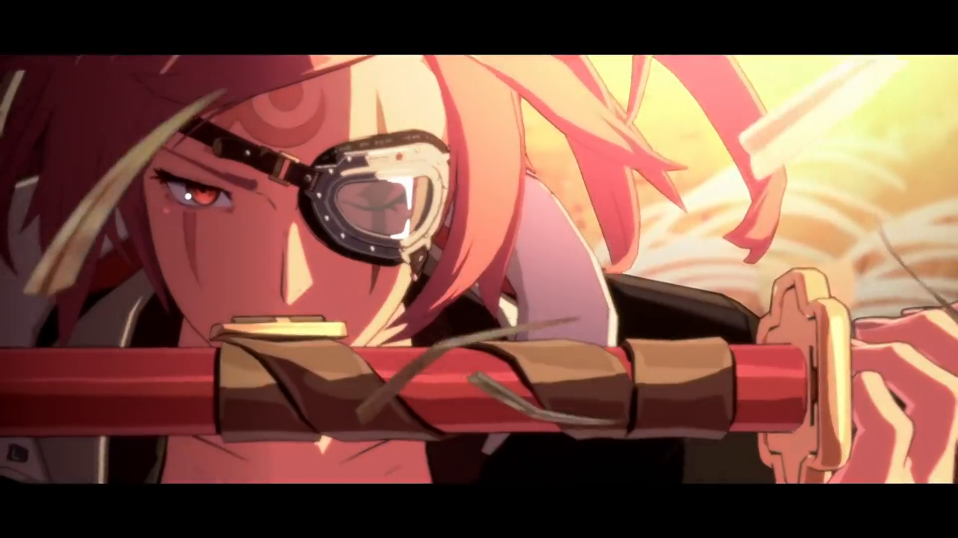 Samurai Baiken demonstriert im Januar ihre Fähigkeiten in Guilty Gear ...