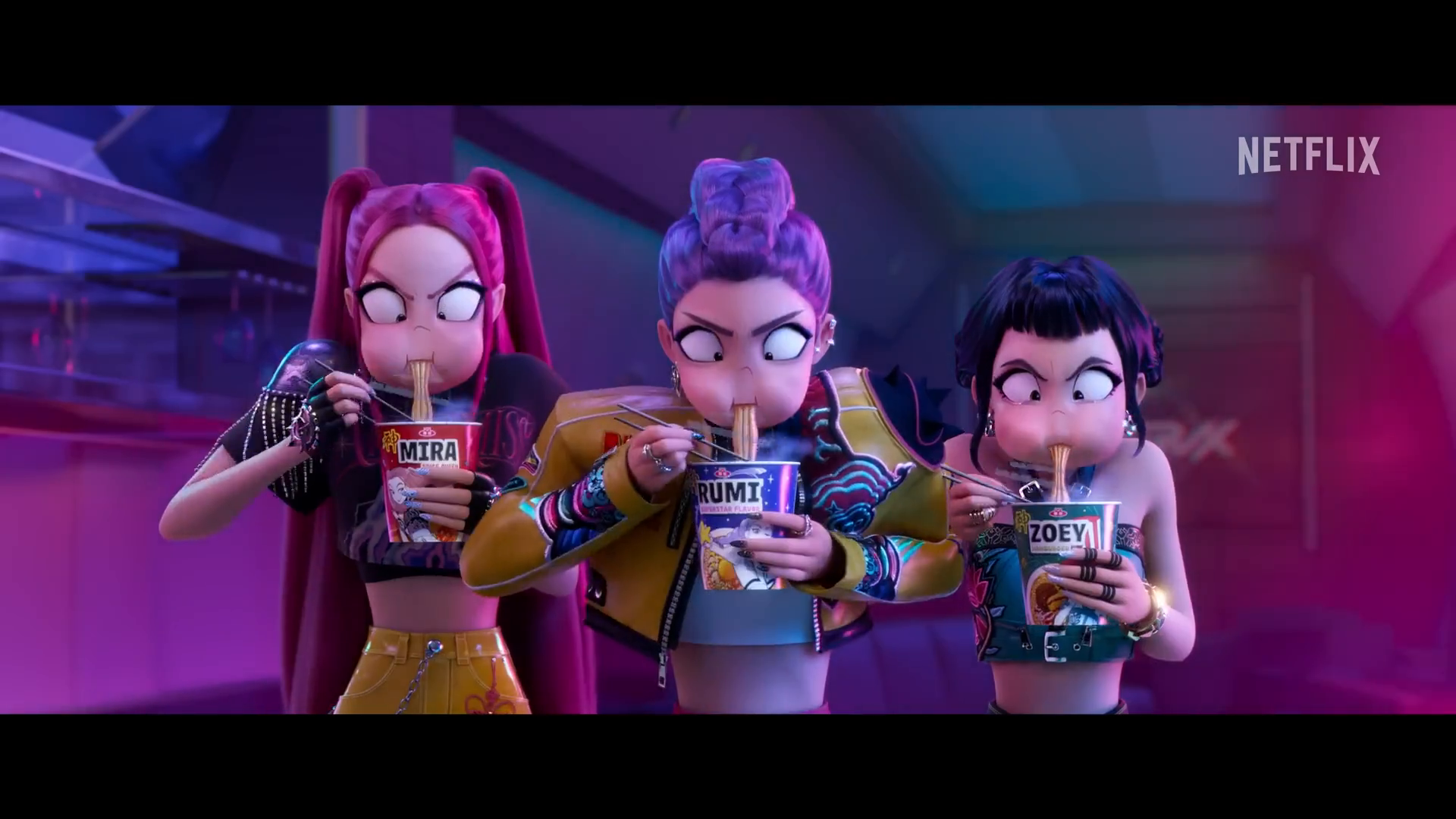 Singende Superstars müssen eine Dämoneninvasion in der Netflix-Serie KPop Demon Hunters