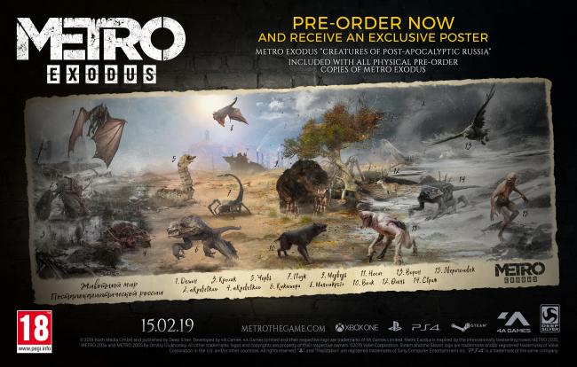 Metro Exodus: Poster zeigt mutierte Monster