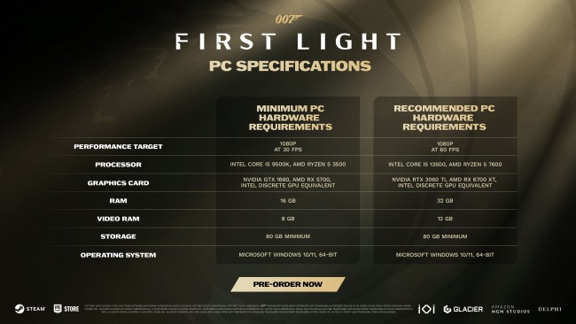 IO Interactive gibt die PC-Spezifikationen für 007 First Light bekannt