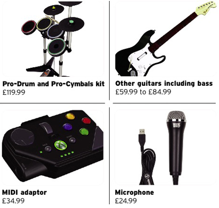 Die Rock Band 3-Instrumente...